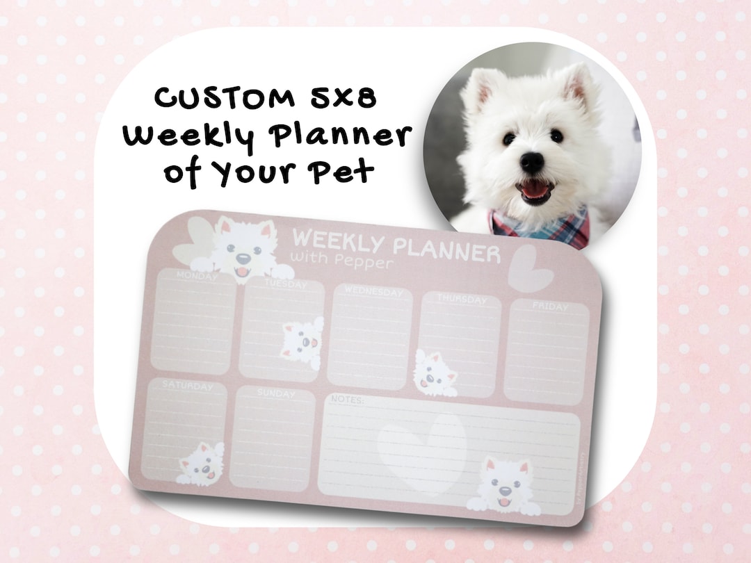 Custom Cute Pet Weekly Planner Notepad Personalized Dog - Etsy