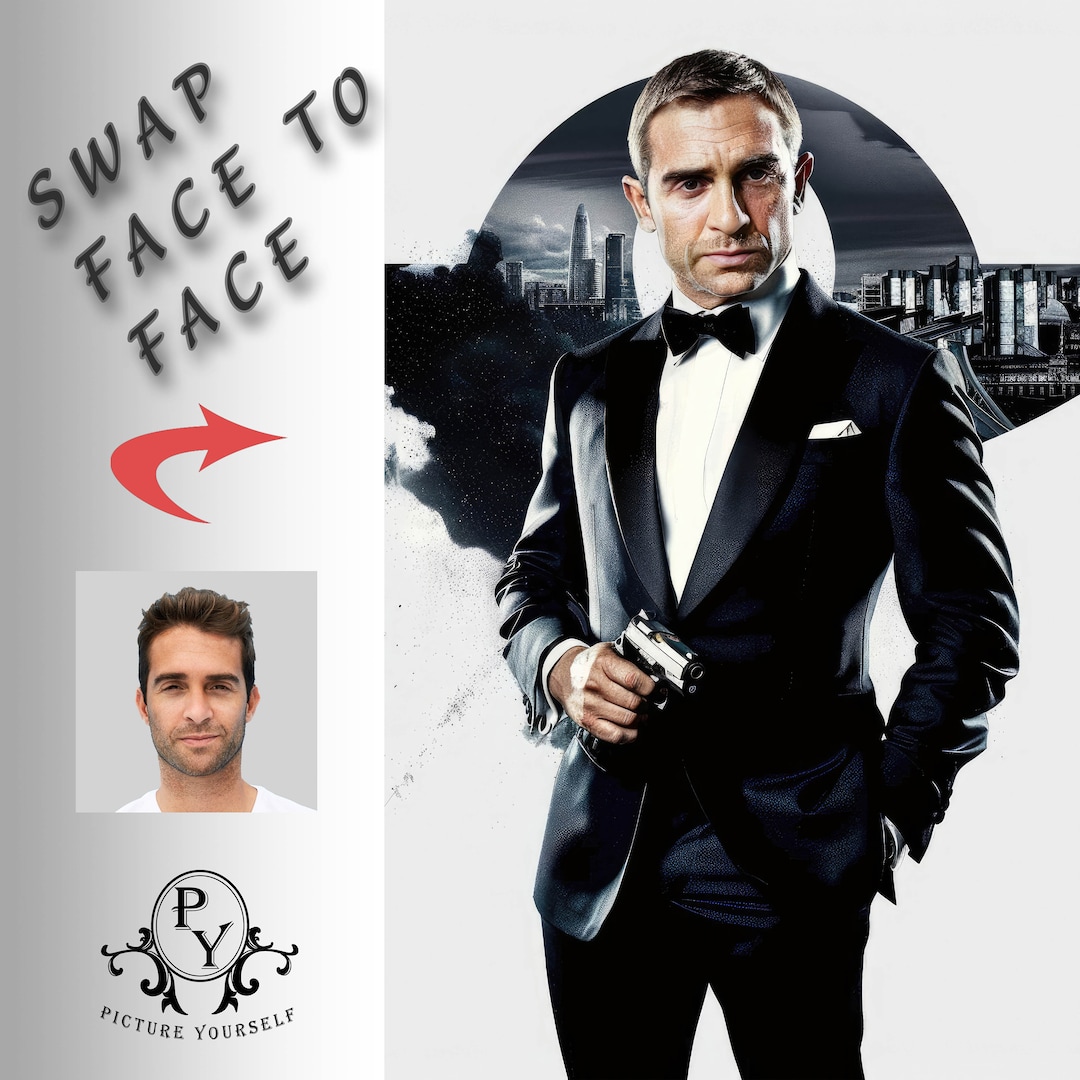 James Bond - Swap Faces, Custom Portrait, Personalised Image With Your ...