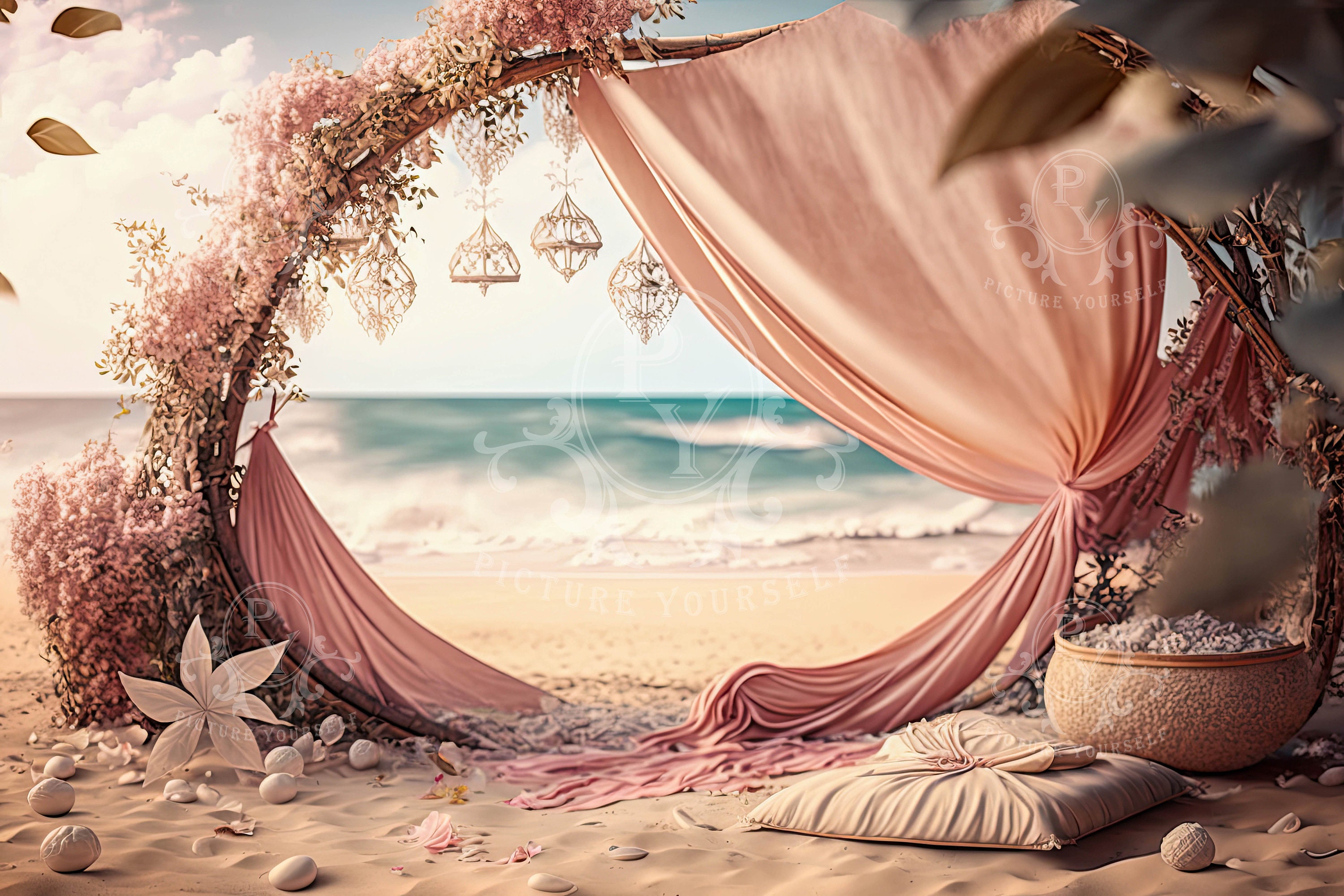 On an Exotic Beach - Digital File, Background, Backdrop, for Composite ...