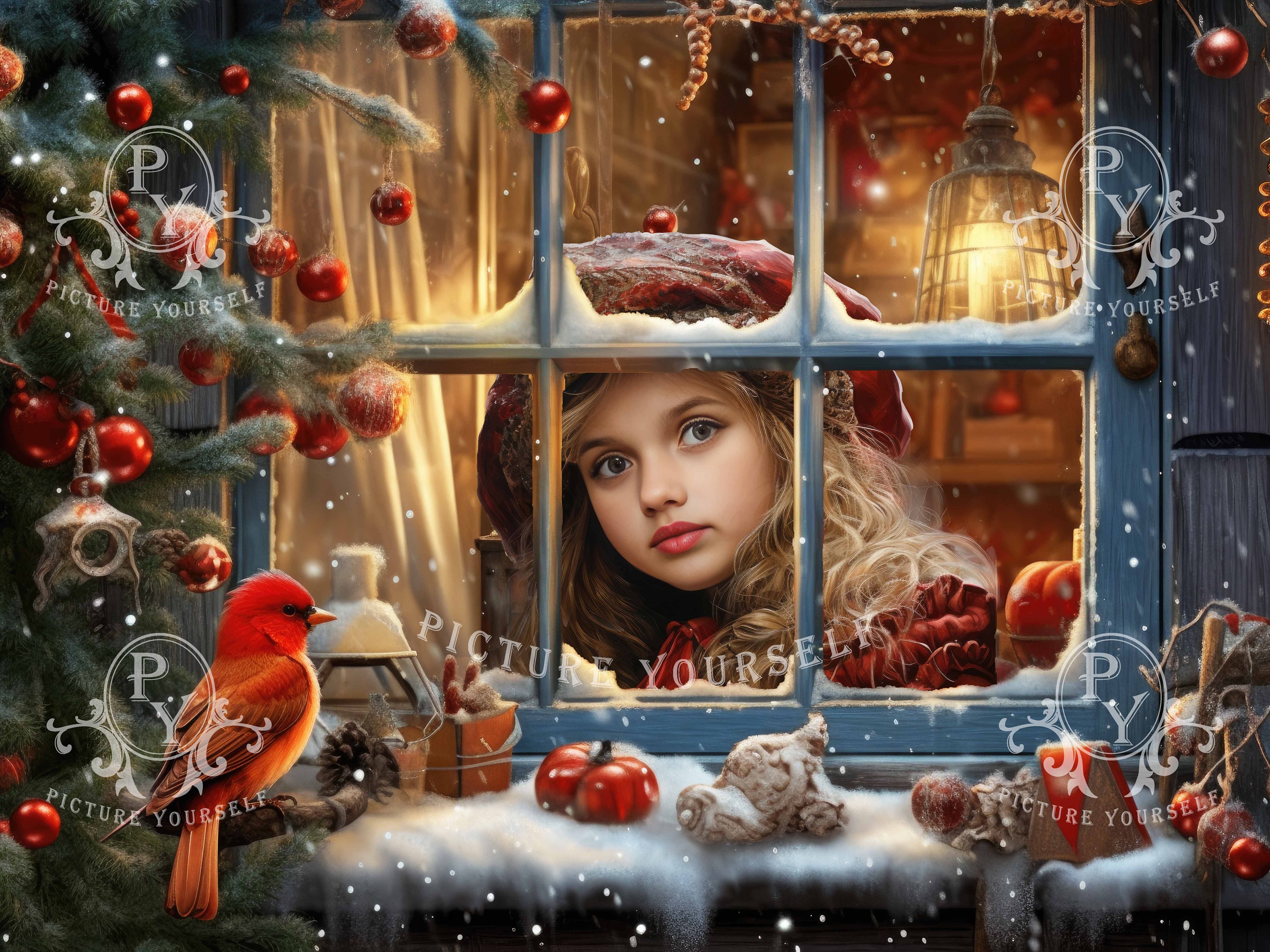 Christmas Winter Window - Swap Faces, Custom Portrait, Personalised ...