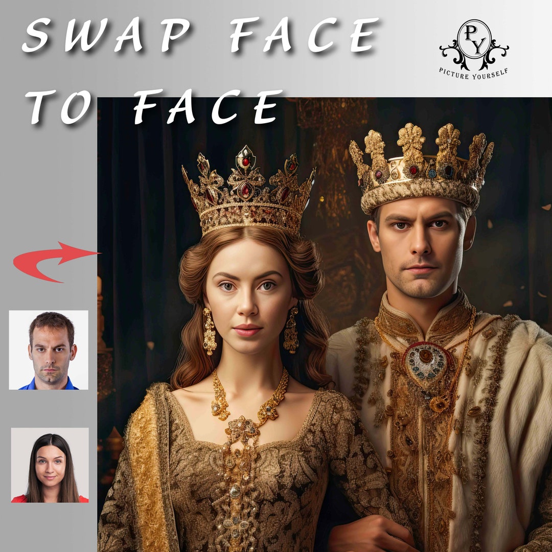 King & Queen 2, Royal Couple - Swap Faces, Custom Portrait ...