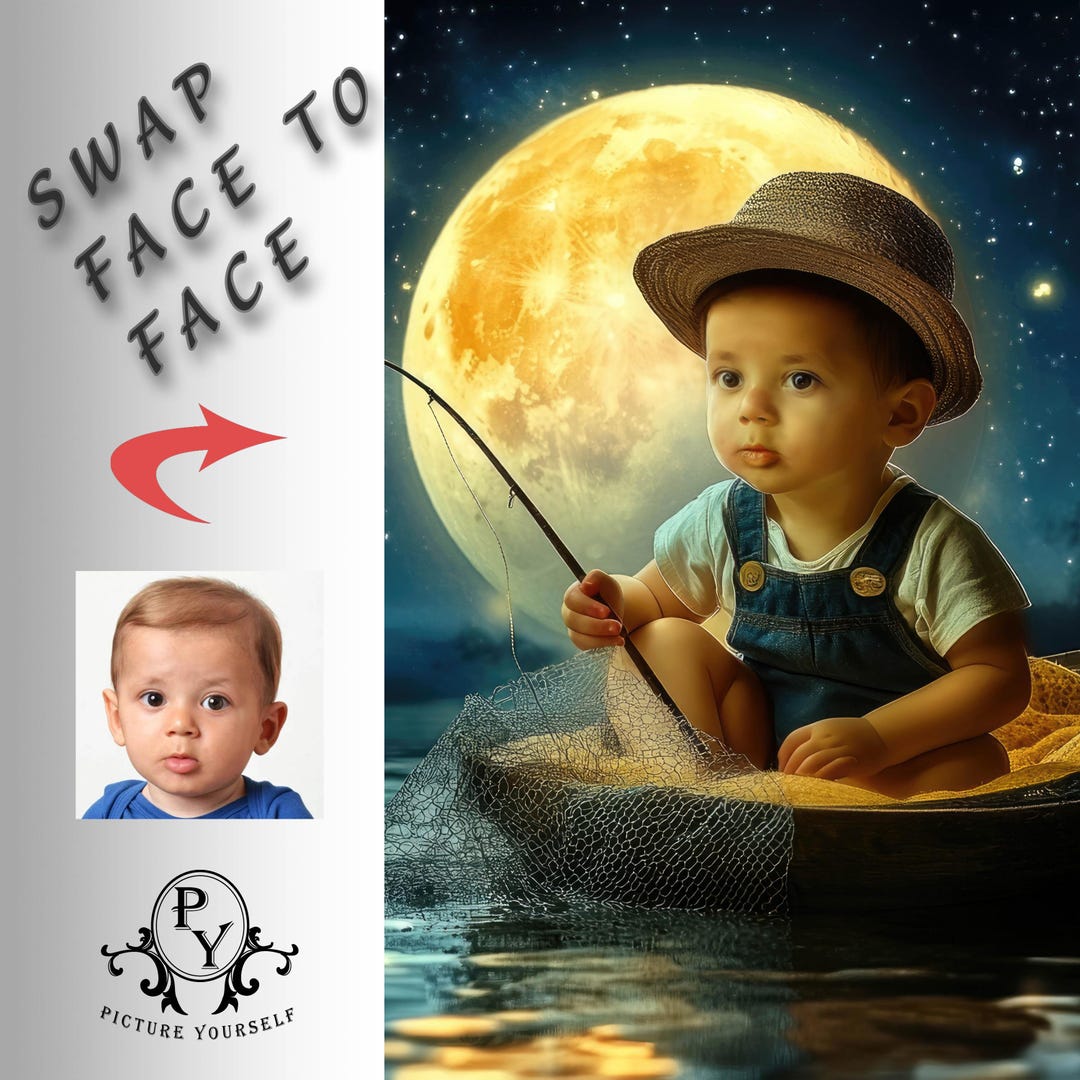Fishing - Swap Faces, Custom Portrait, Personalised Image With Your ...