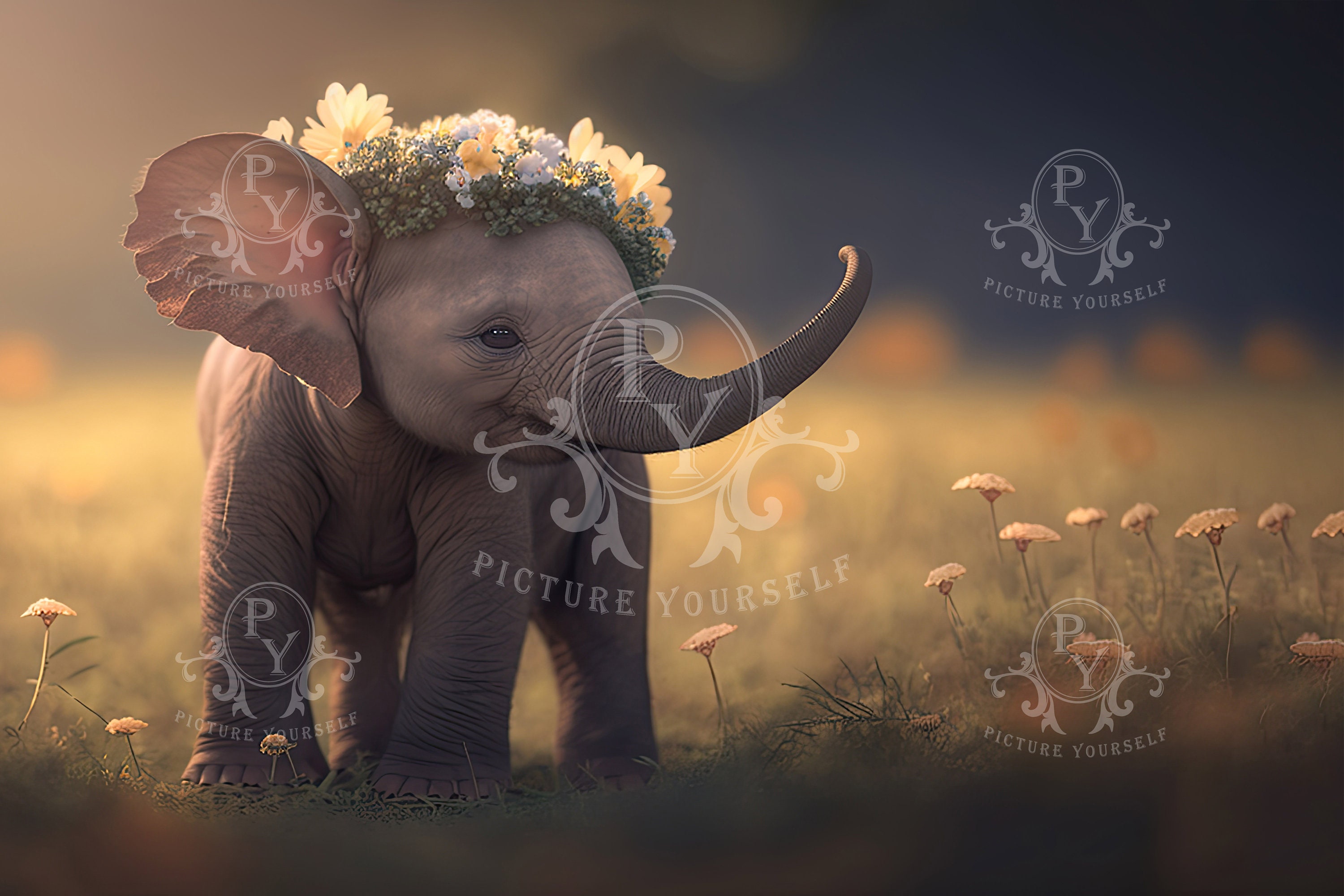Sweet Baby Elephant - Digital File, Background, Backdrop, for Composite ...