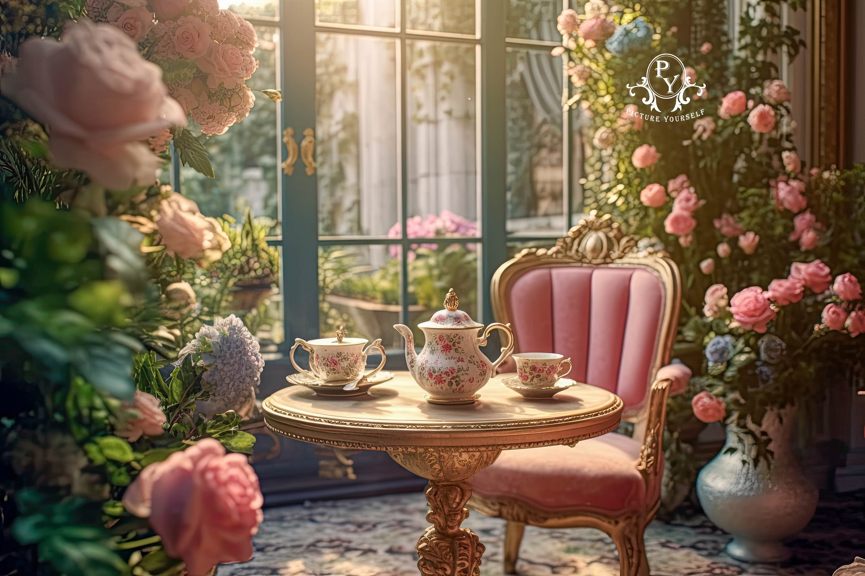 Afternoon Tea With Flowers Digital File Background - Etsy