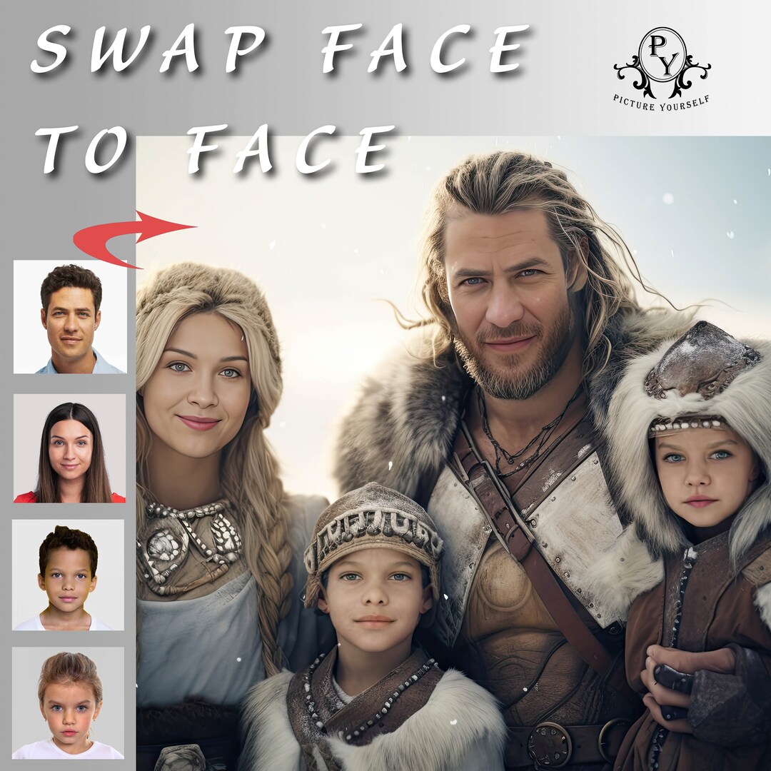 Viking Family 2 - Swap Faces, Custom Portrait, Personalised Image With ...