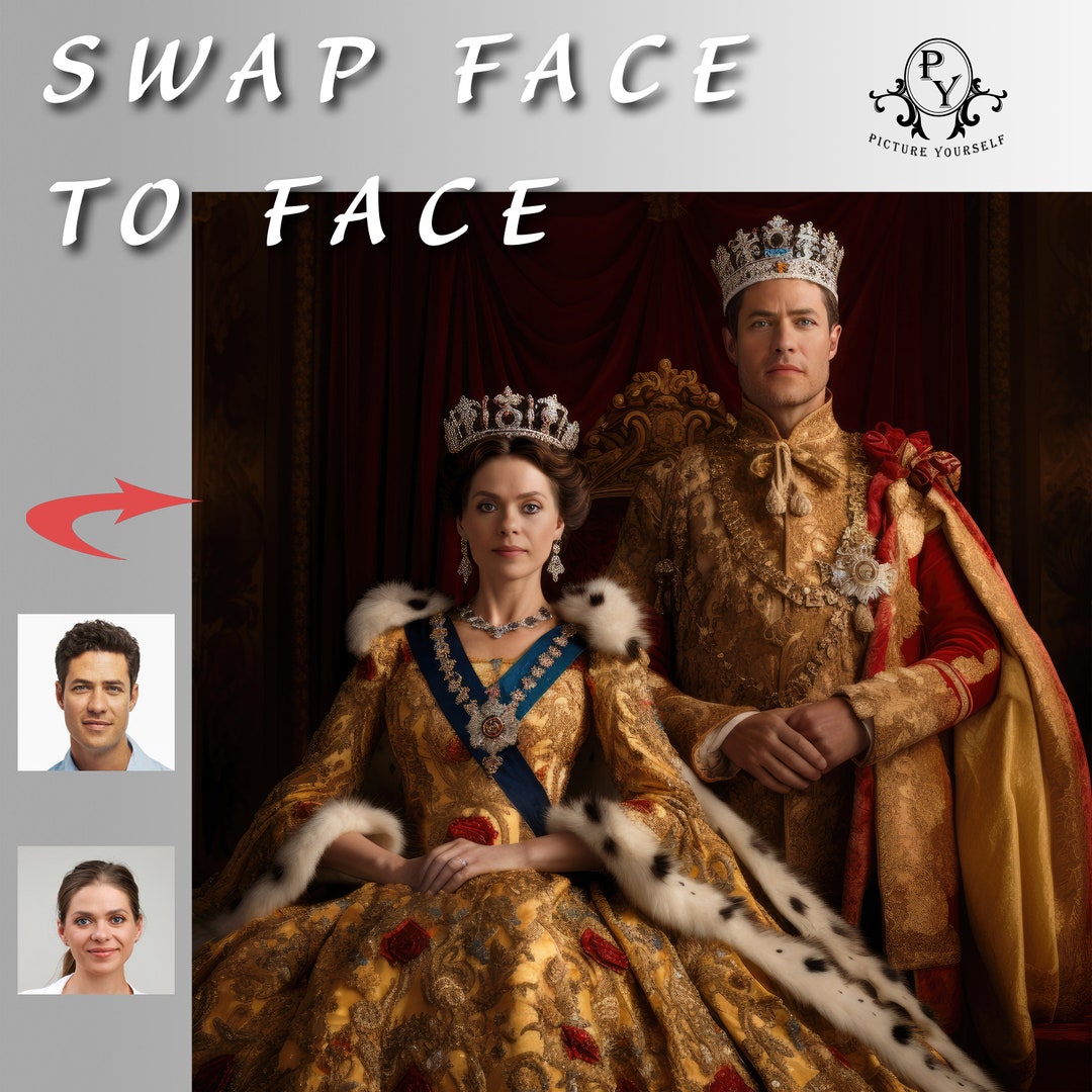 King & Queen 5, Royal Couple - Swap Faces, Custom Portrait ...