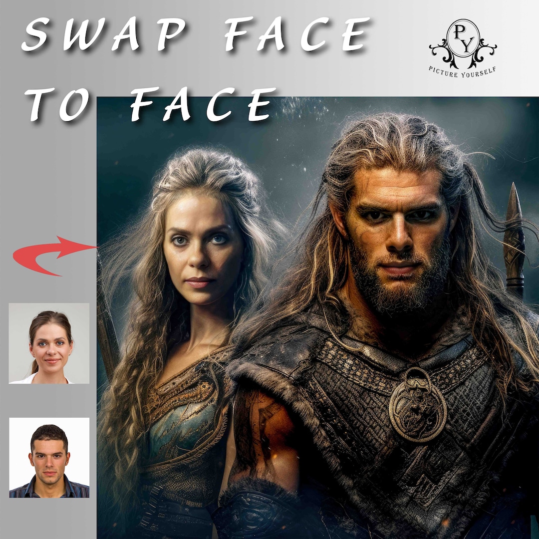 Vikings Couple - Swap Faces, Custom Portrait, Personalised Image With ...