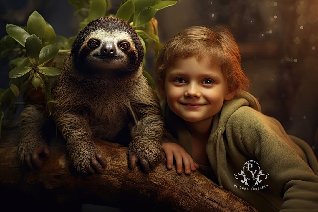 My Sloth Friend - Digital File, Background, Backdrop, for Composite ...