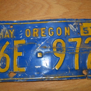 1957 OREGON License Plate - Etsy