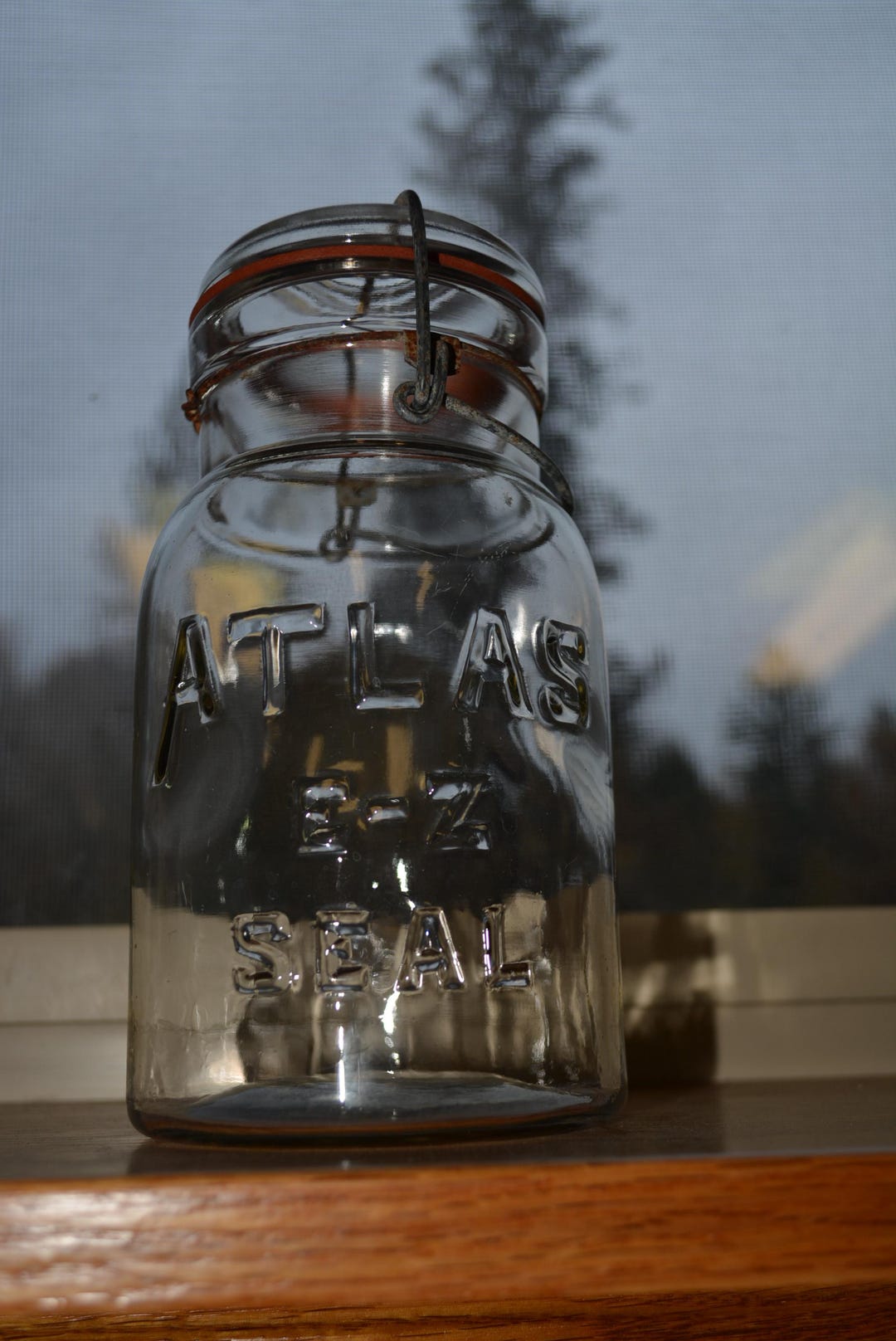 VINTAGE ATLAS Canning Jar With Glass Lid - Etsy