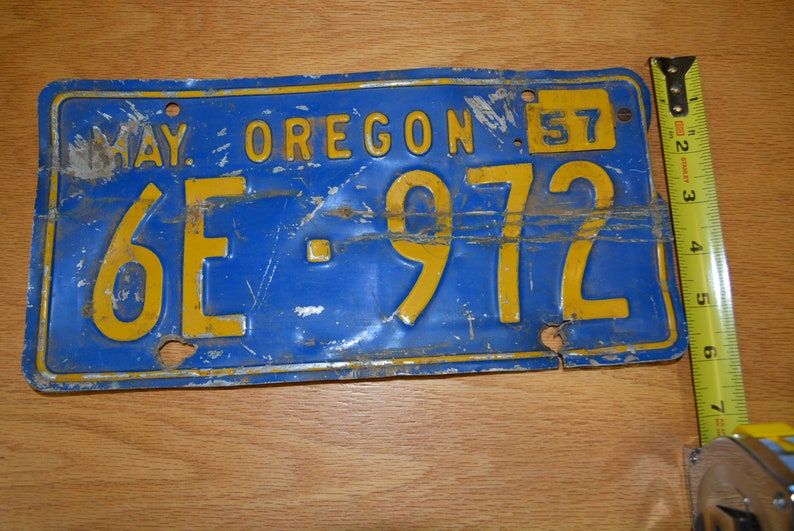 1957 OREGON License Plate - Etsy