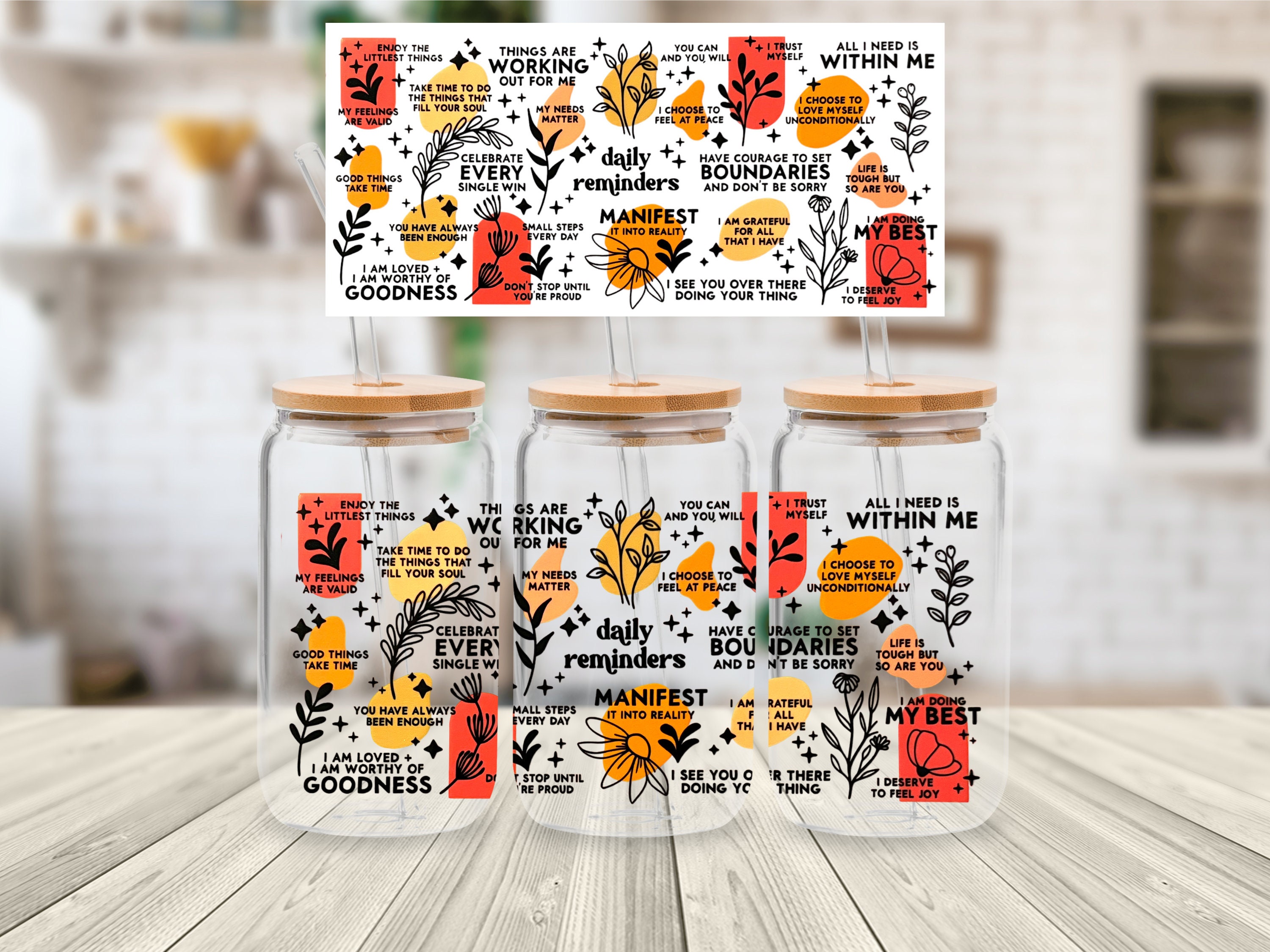 UV DTF WRAPS inspiration Motivation and Self Love - Etsy