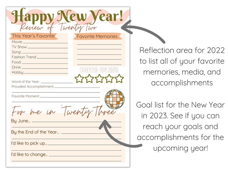 2023 Year in Review Printable, New Years Resolution, Goal Tracker, New ...