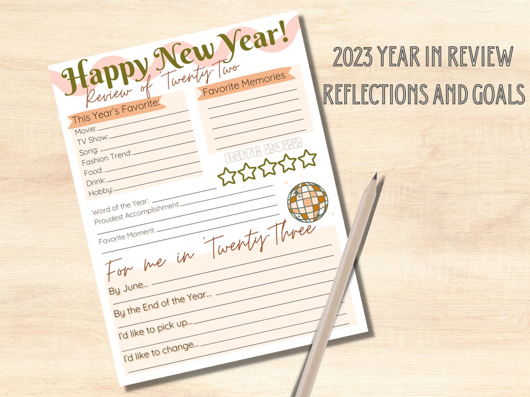 2023 Year in Review Printable, New Years Resolution, Goal Tracker, New ...