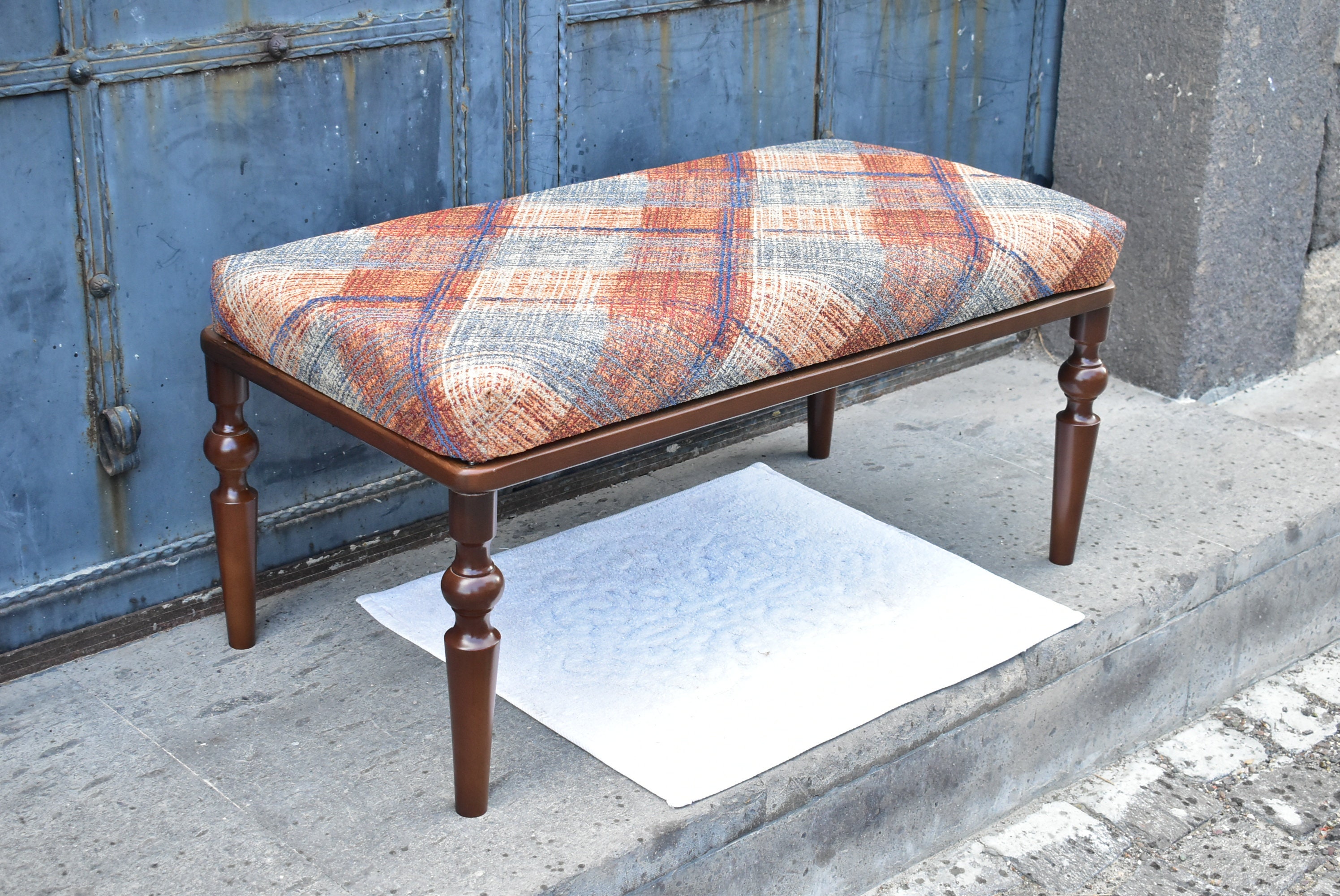 Ottoman Bench Pouf Footstool Wooden Pouf Handmade - Etsy