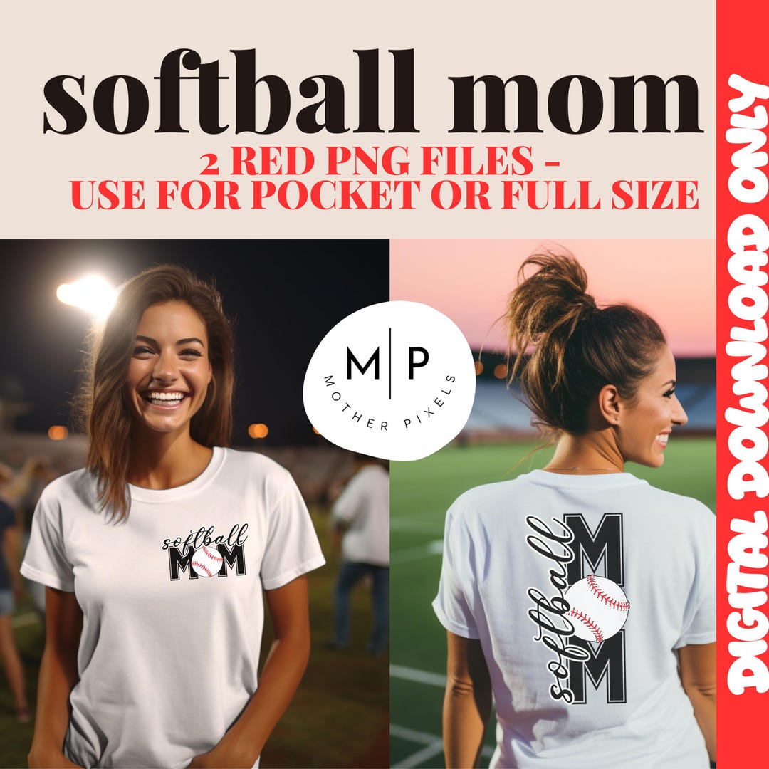 4 PNG Softball Mom Red and Black Downloads | Sport Parent | PNG ...