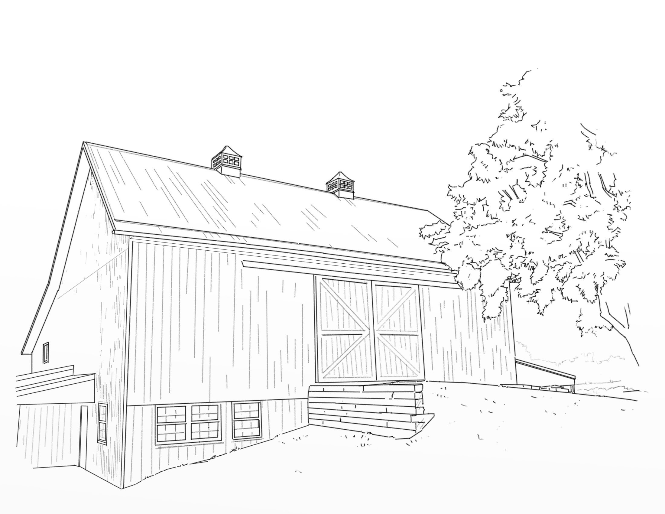 22 Acres Farm Venue Pencil Drawing - Etsy