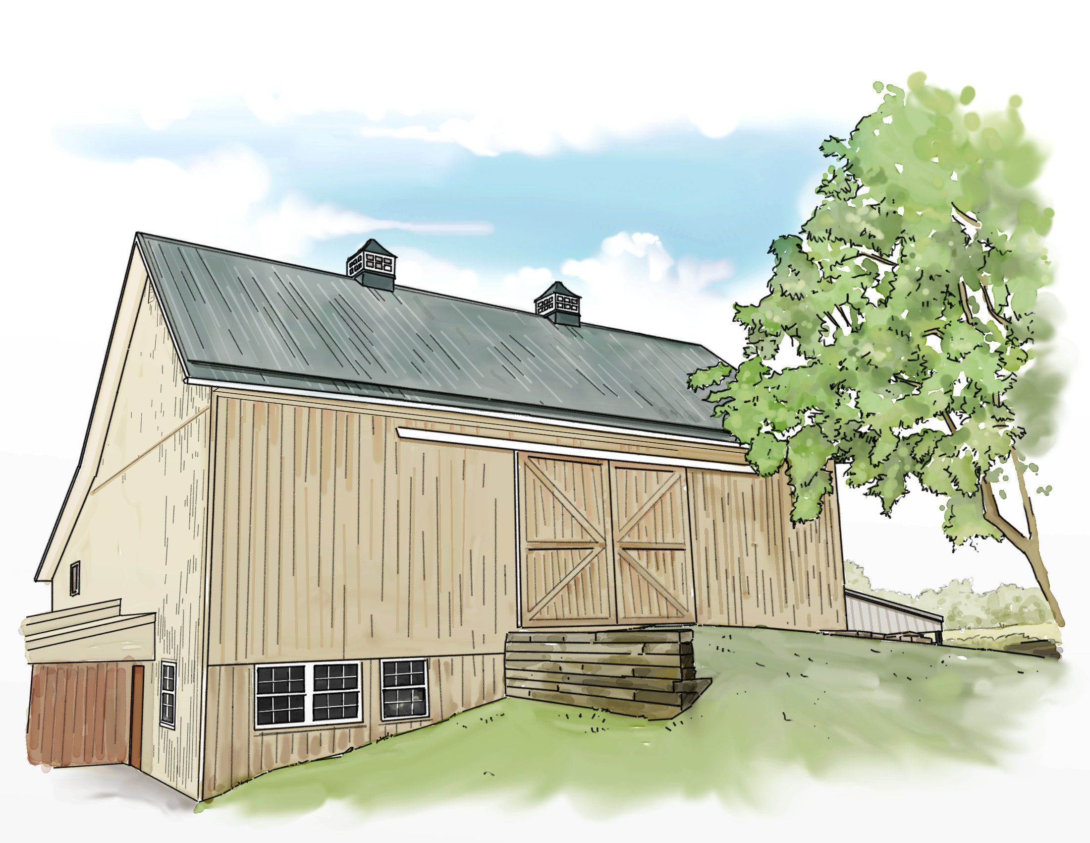 22 Acres Farm Venue Color Pencil Drawing - Etsy