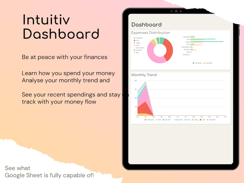 Simple Expense Tracker With Analytic Dashboard - Etsy
