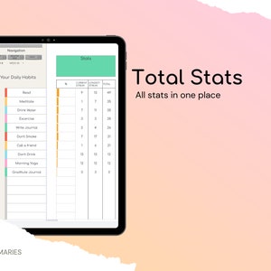 365 Days Habit Tracker Spreadsheet | ADHD Colorblock Design | Simple ...