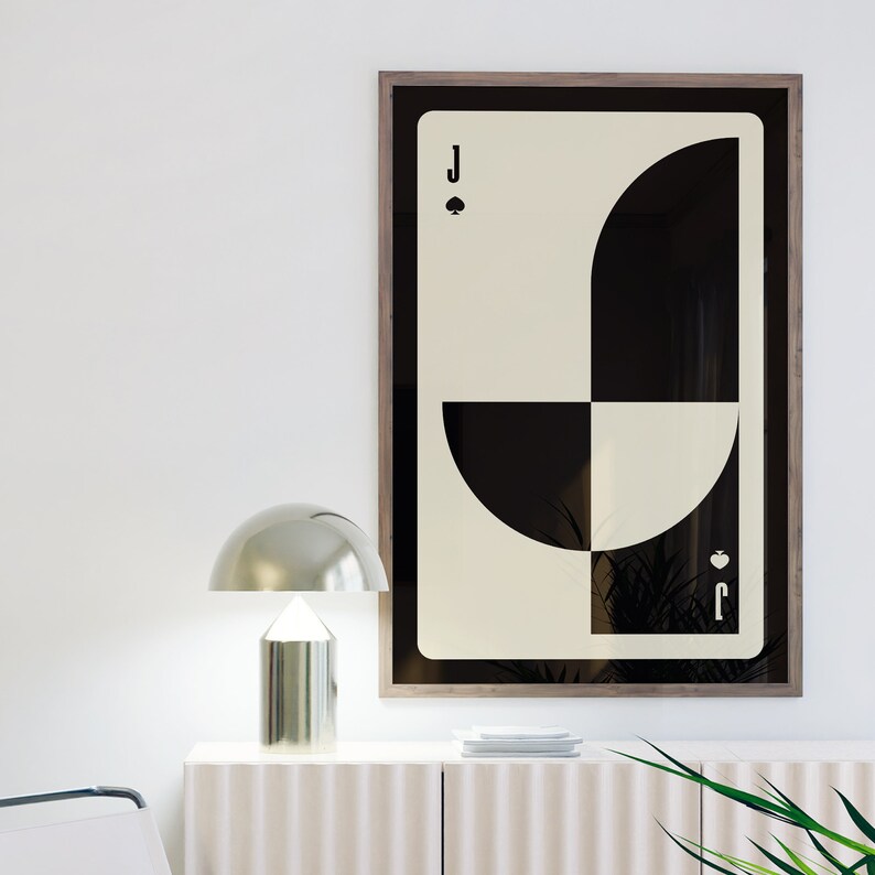 Jack of Spades Wall Art .: Modern Art Deco Print Featuring Iconic Jack ...