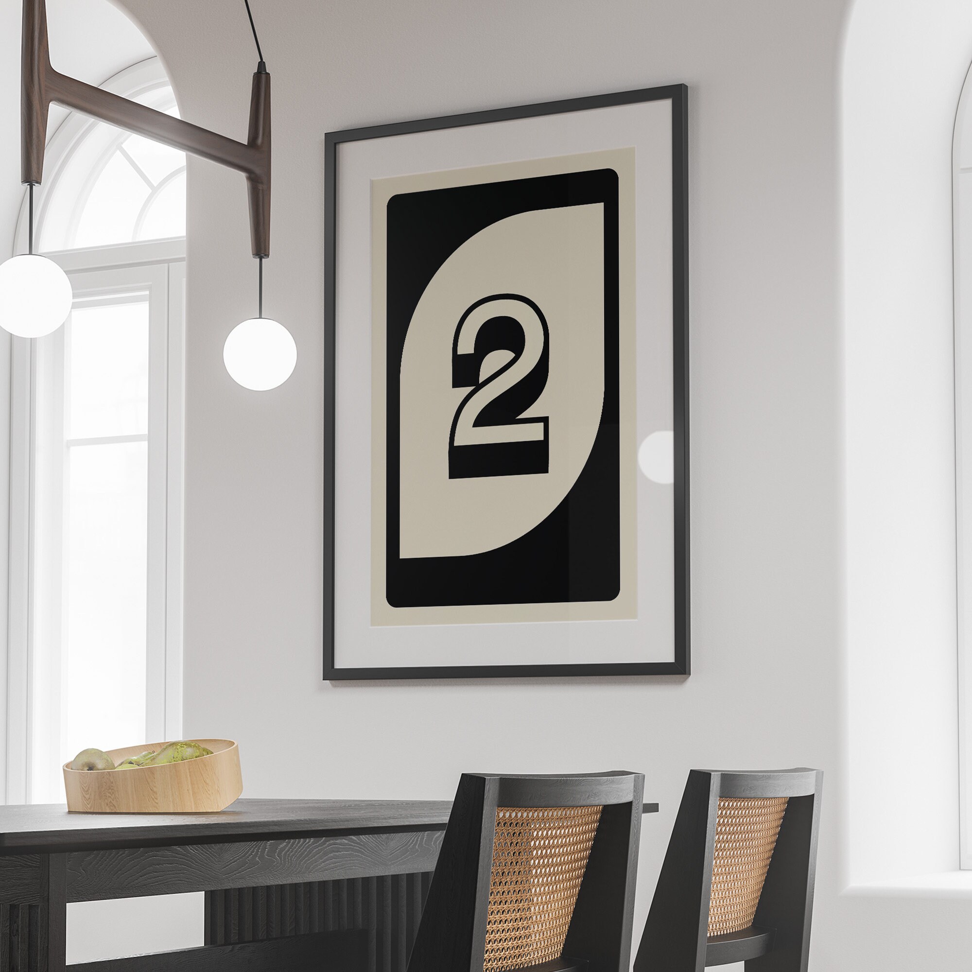 Retro UNO Card Game Poster .: UNO 2 in a Bold Font. Mid Century Modern ...