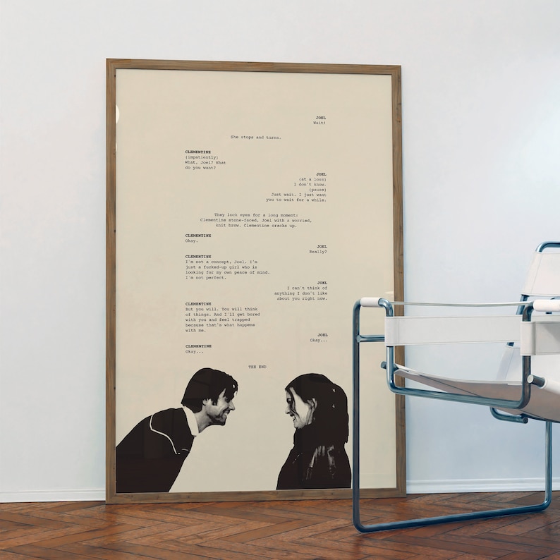 Eternal Sunshine Poster | Screenplay Wall Art, Minimalist Movie Quote ...