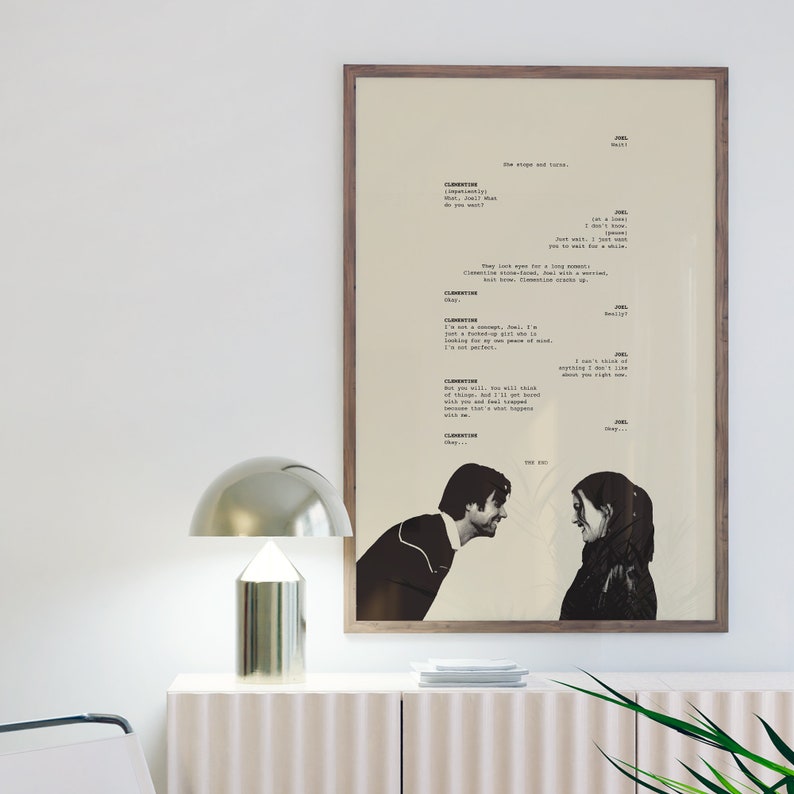 Eternal Sunshine Poster | Screenplay Wall Art, Minimalist Movie Quote ...
