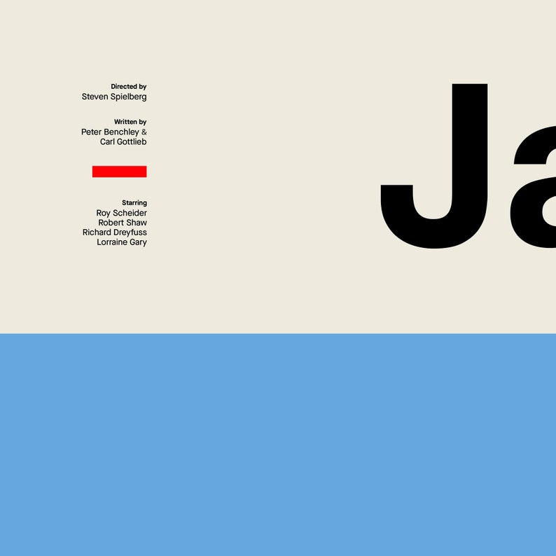 Jaws Inspired Poster | Minimalist Retro Movie Art, Digital Wall Print ...