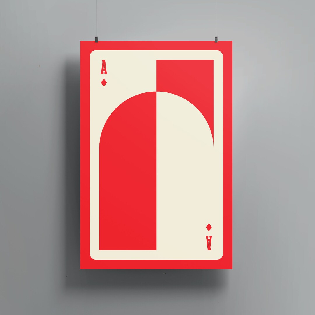 Ace of Diamonds Art Deco Print: Modern Card Design (digital Download ...