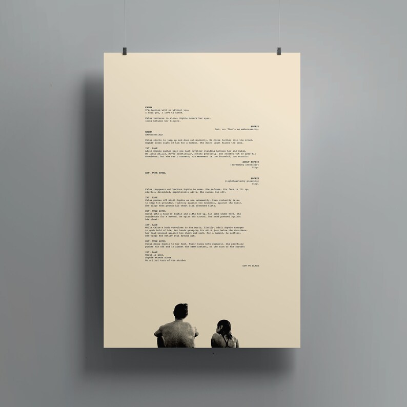 Aftersun Poster | Screenplay Scene Quote Print, Indie Film Wall Art ...
