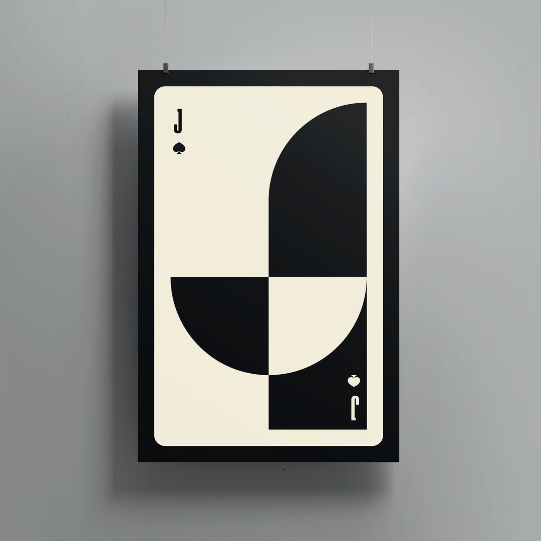 Jack of Spades Wall Art .: Modern Art Deco Print Featuring Iconic Jack ...