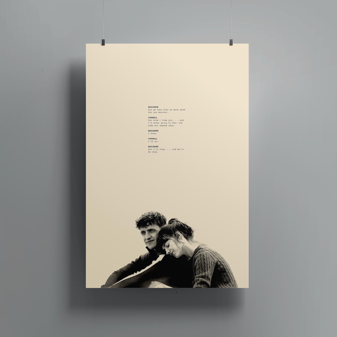 Normal People Script Print: Minimalist TV Quote Wall Art (digital ...
