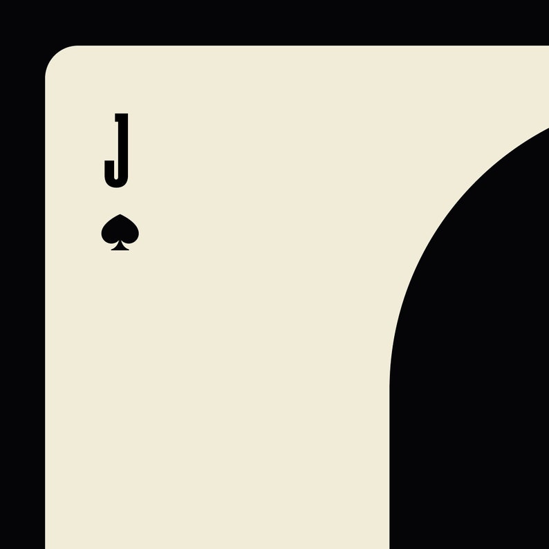 Jack of Spades Wall Art .: Modern Art Deco Print Featuring Iconic Jack ...