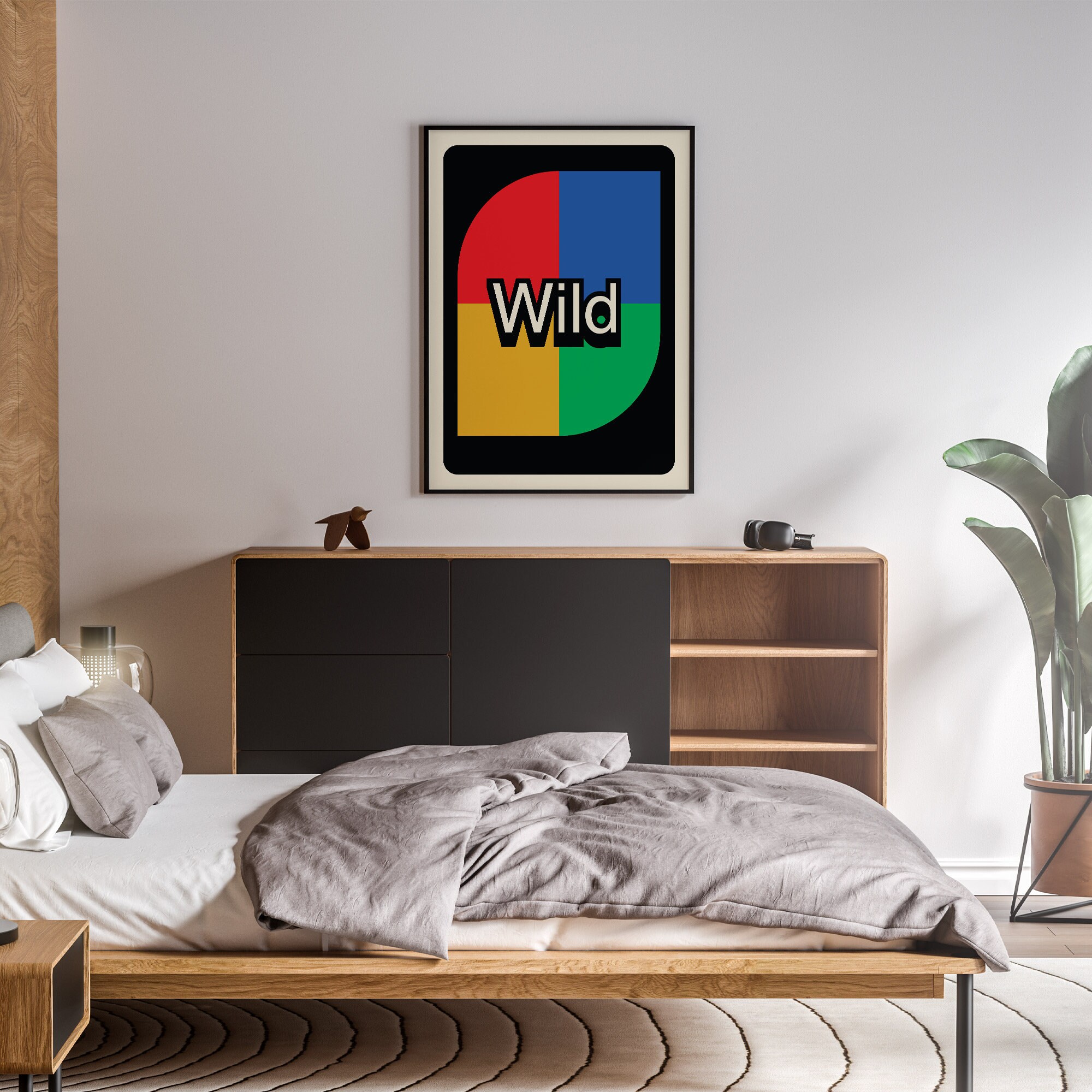 UNO Card wild Poster .: Wall Print Featuring a Black UNO Card With the ...