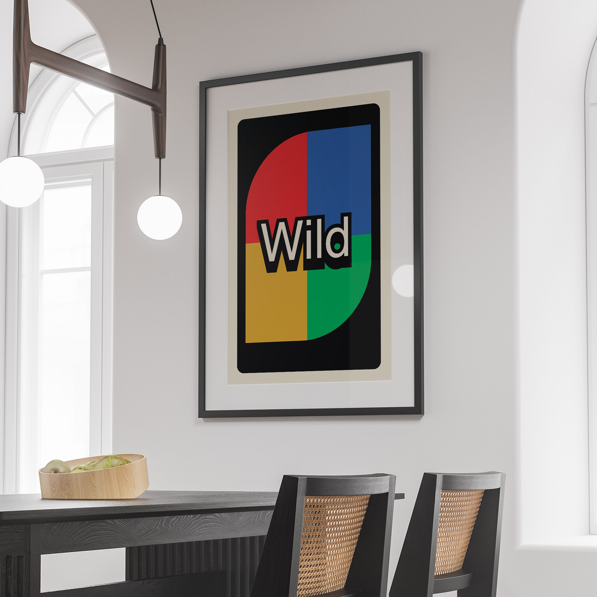 UNO Card wild Poster .: Wall Print Featuring a Black UNO Card With the ...