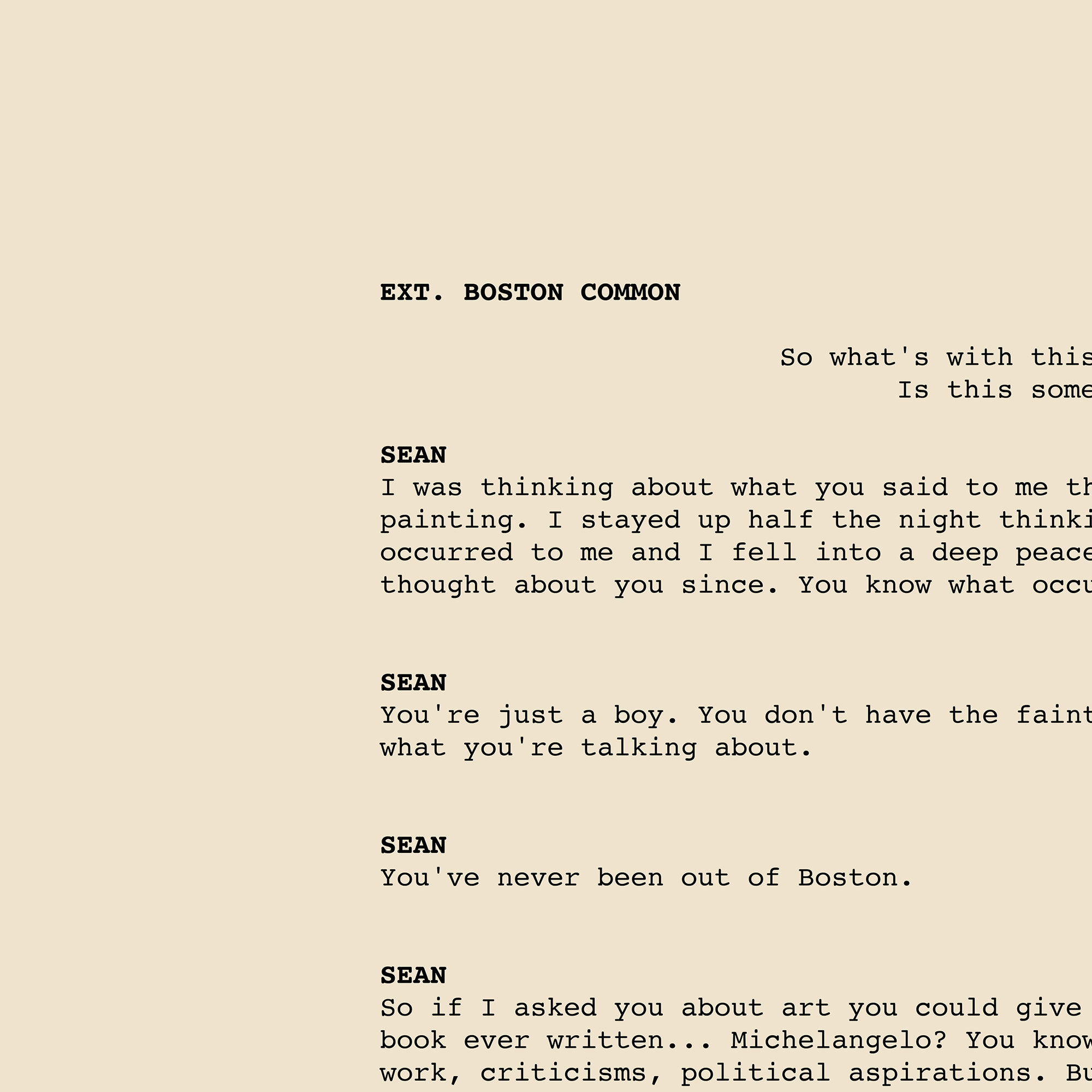 Good Will Hunting Poster | Screenplay Wall Art, Movie Quote Scene Print ...