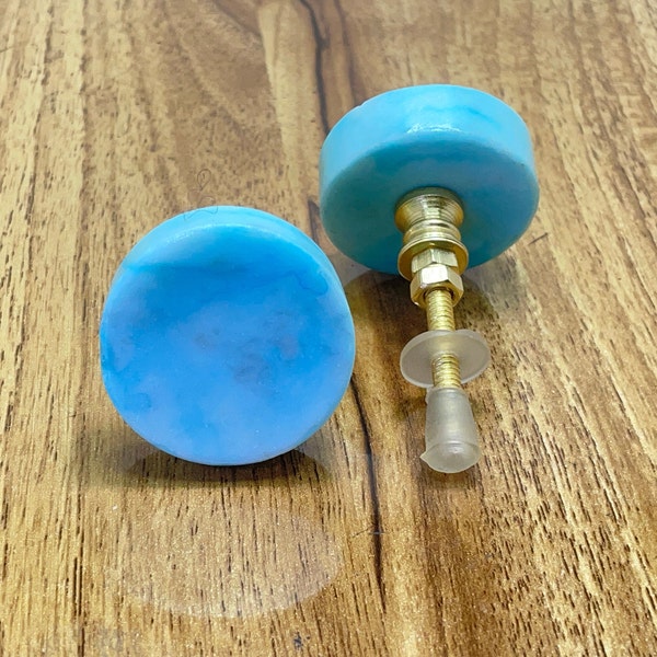 Turquoise Glass Cabinet Knobs - Etsy