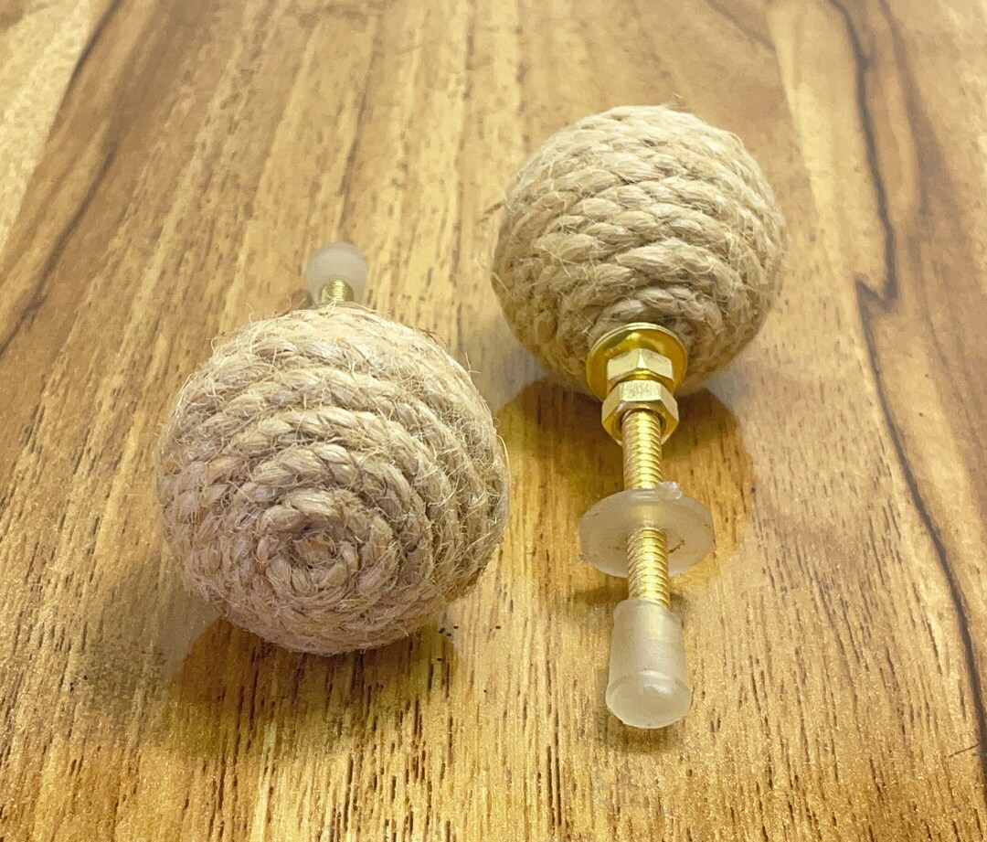 Jute Rope Knot Knob, Rustic Farmhouse Drawer Pull - Etsy