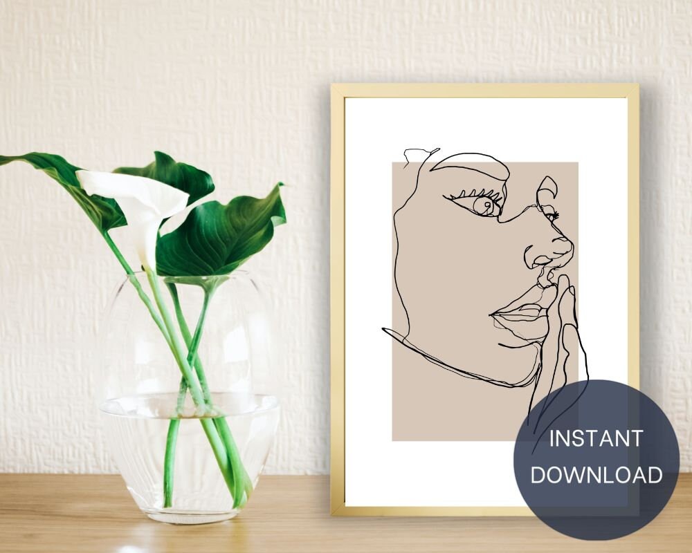 Line Wall Art Line Drawing Printable Wall Art Neutral Print One Line ...