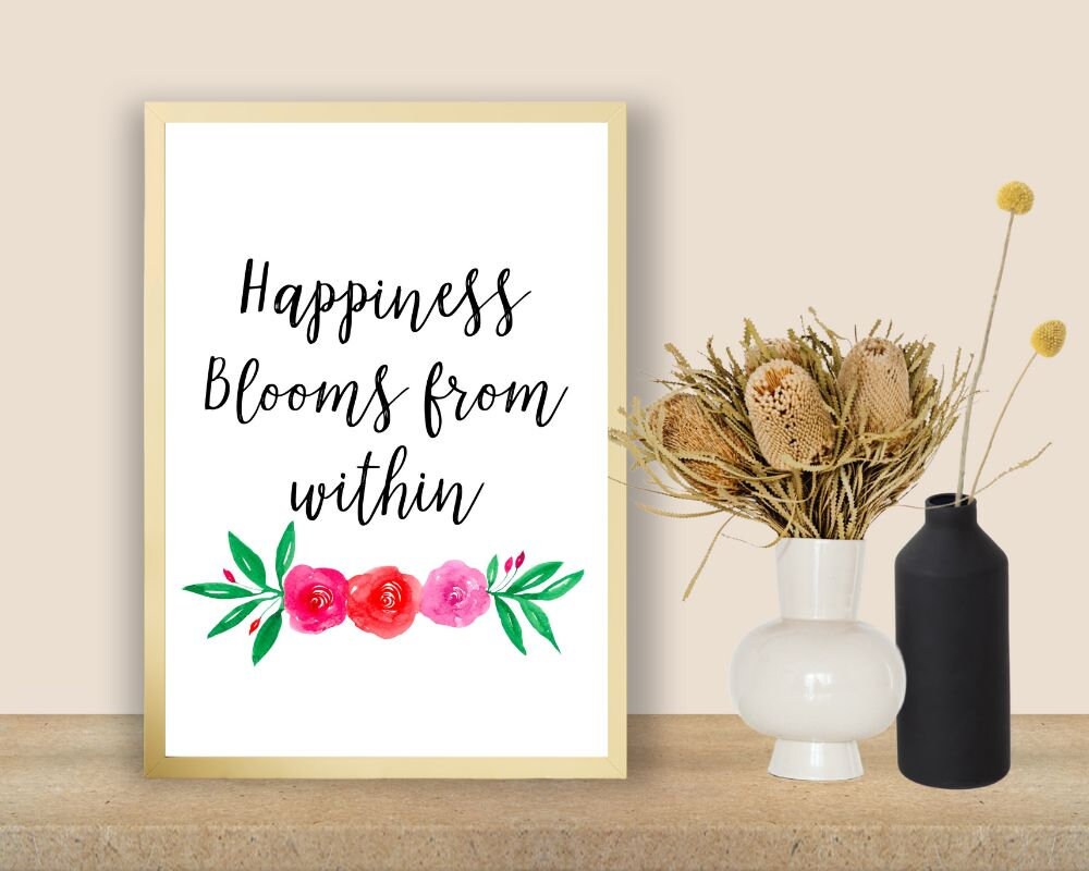 Watercolour Flower Print Flower Quote Art Botanical Wall - Etsy