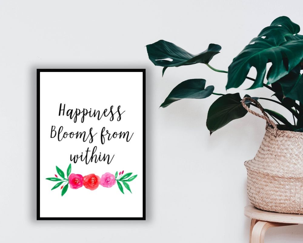 Watercolour Flower Print Flower Quote Art Botanical Wall - Etsy