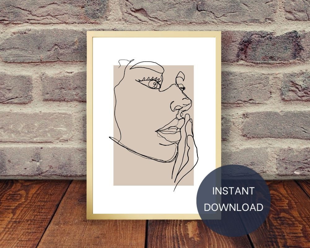 Line Wall Art Line Drawing Printable Wall Art Neutral Print One Line ...
