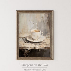 Neutral Coffee Art Moody Kitchen Wall Art Coffee Lover Gift Coffee Bar ...