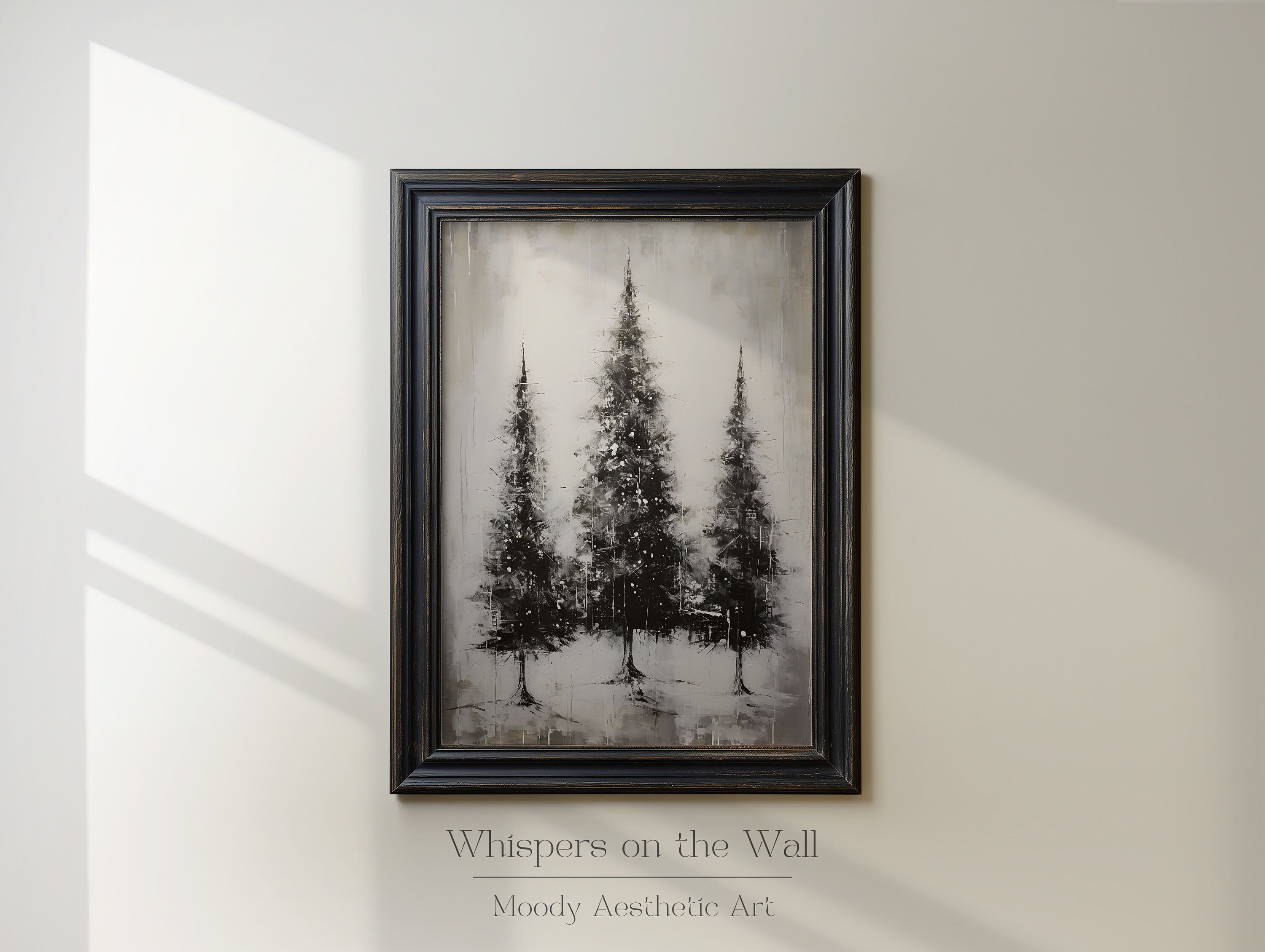 Gothic Rustic Christmas Wall Art Print Goth Winter Decor Moody ...