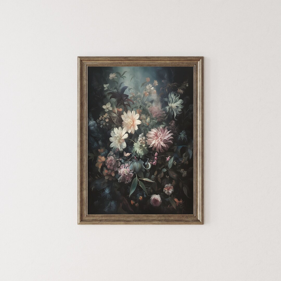 Mermaidcore Home Decor Dorm Wall Art Dark Floral Print Mermaid Core ...