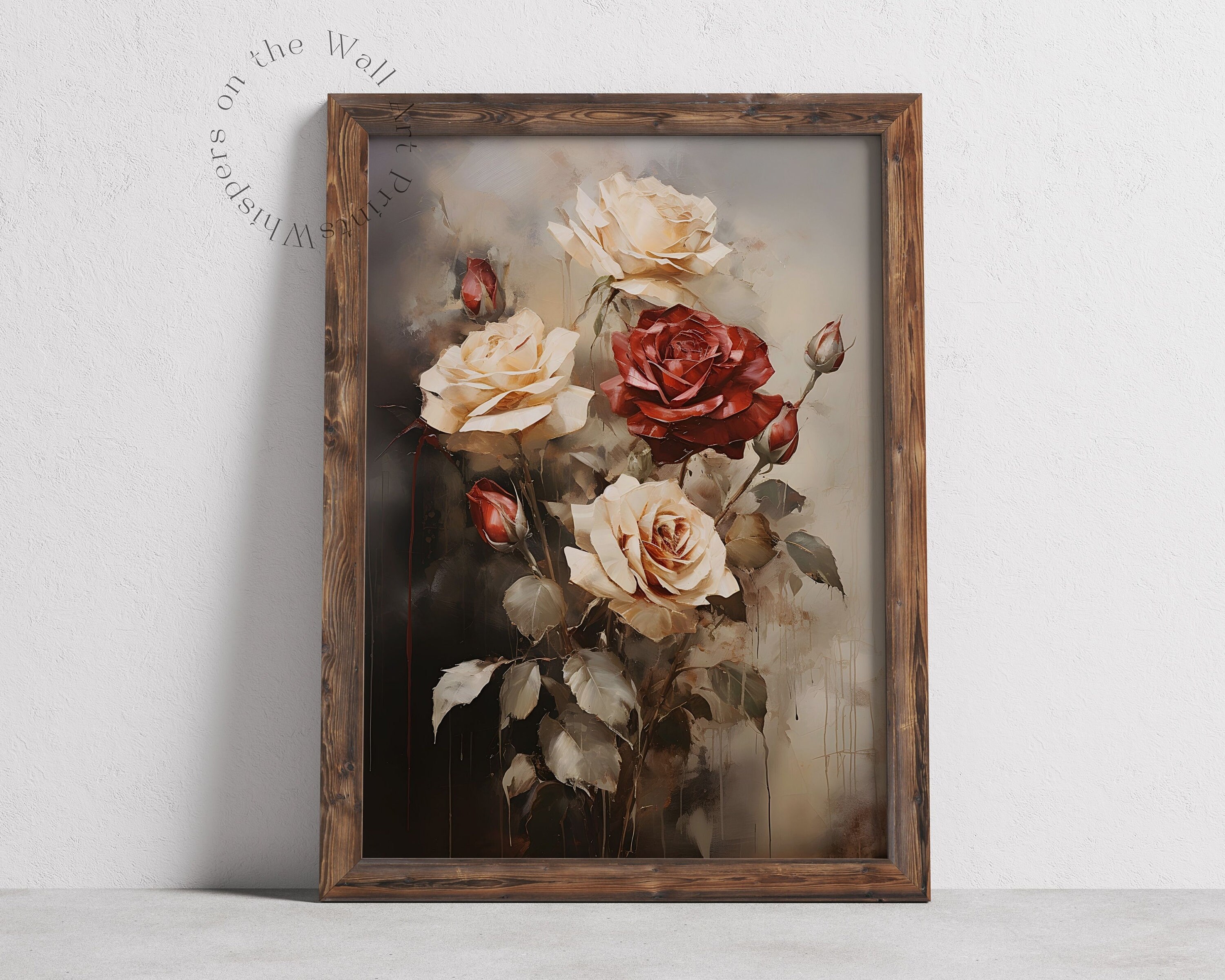 Romantic Gothic Roses Wall Art Print Vintage Floral Oil - Etsy