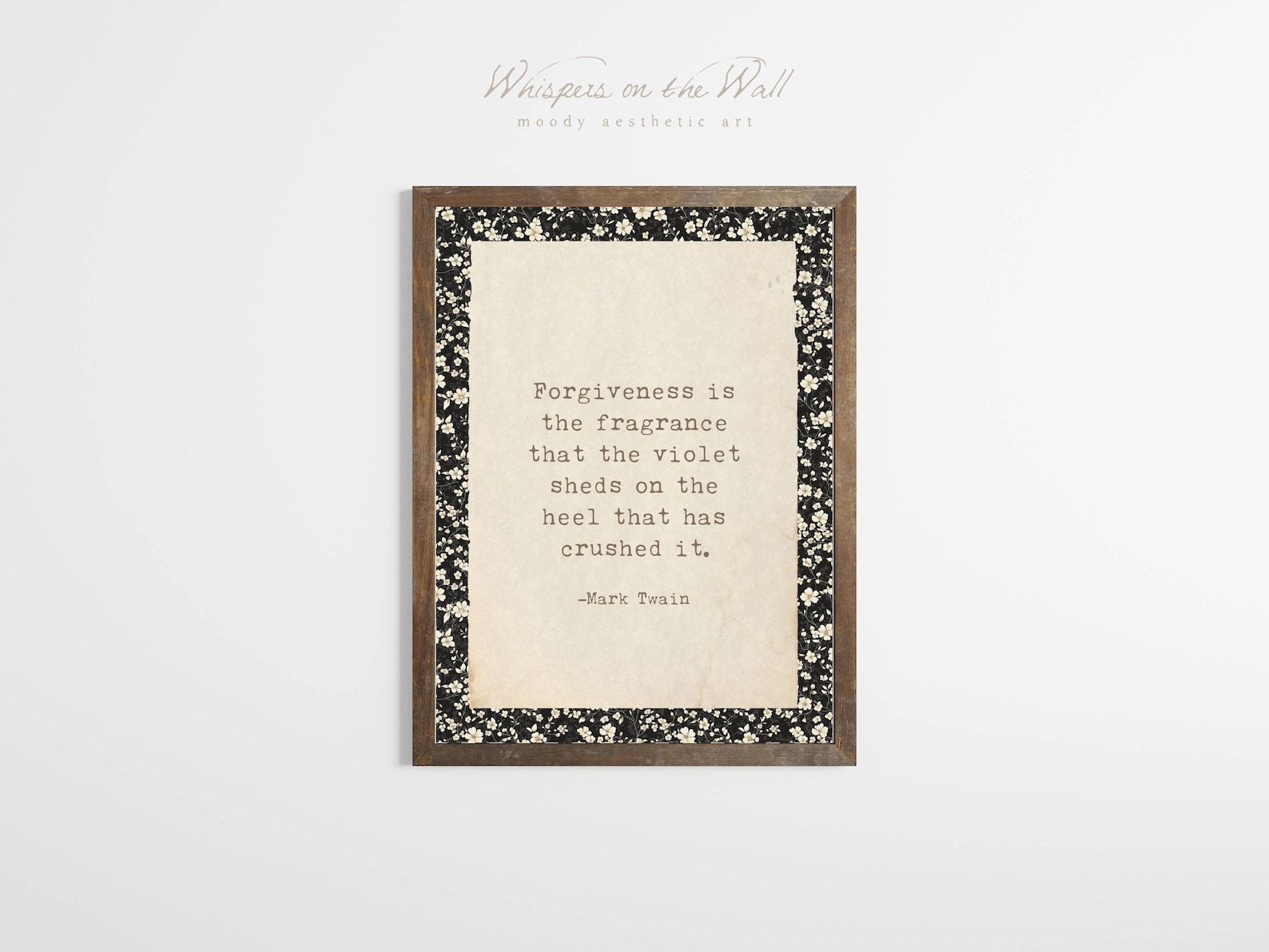 Custom Gothic Cottagecore Quote Print, Moody Vintage Typewriter Wall ...