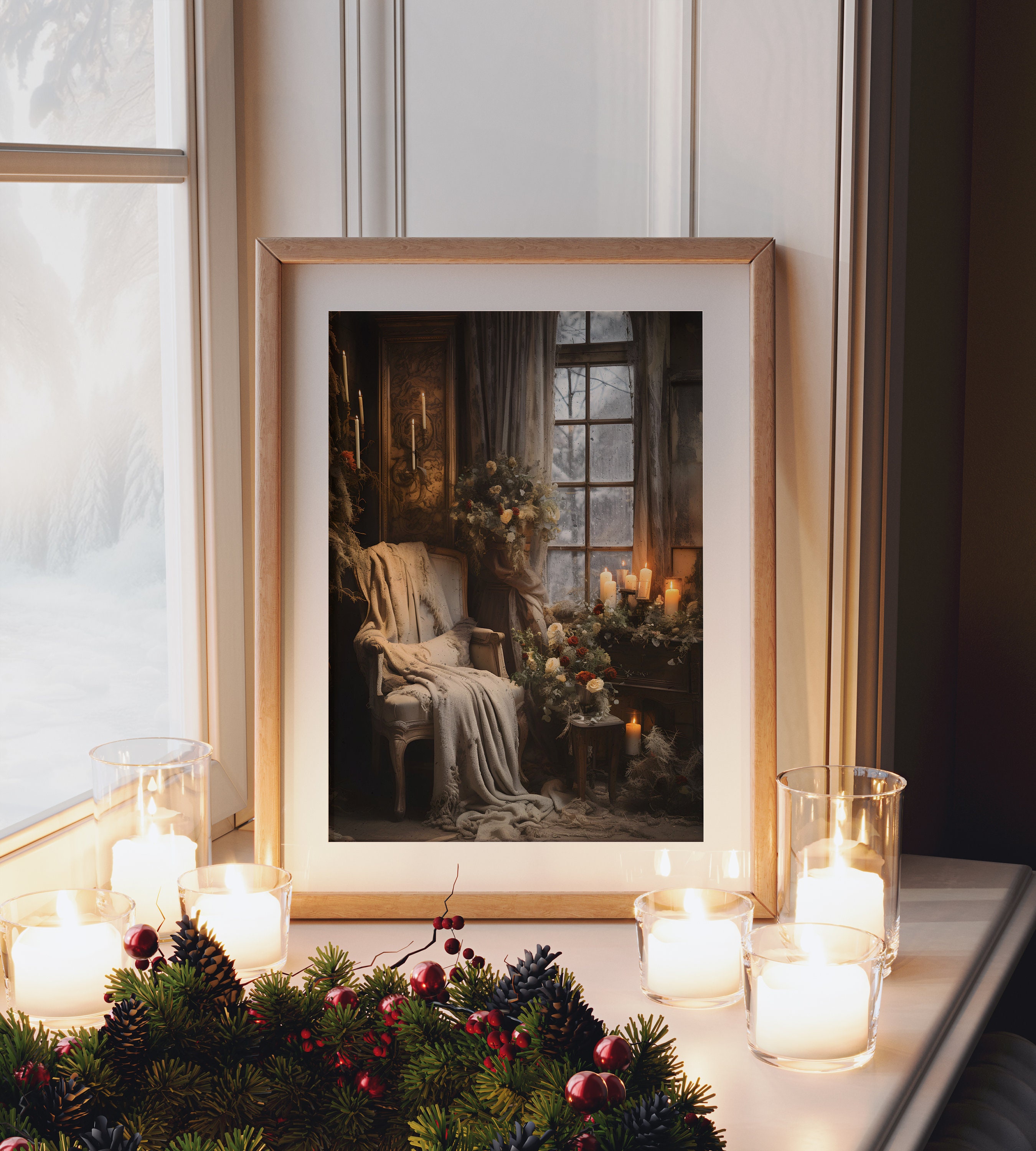 Cottagecore Christmas Wall Decor Winter Holiday Decor Moody Christmas ...