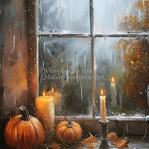 Pumpkin Printable Wall Art, Cozy Fall Decor, Neutral Autumn Oil ...